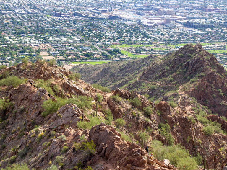 Hike to Phoenix's Camelback Mountain summit on the Cholla Trail