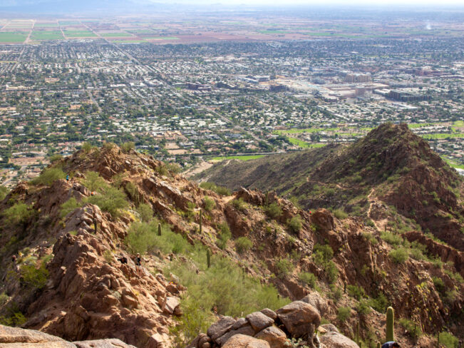 Hike to Phoenix's Camelback Mountain summit on the Cholla Trail